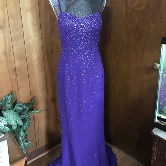 Bella Formals | Dresses | Bella Formals Gradient Beaded Purple Long ...